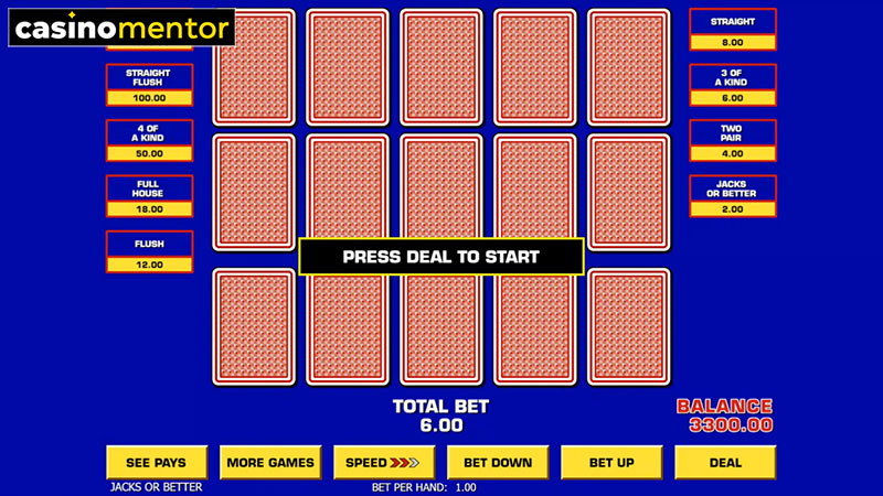 Triple Play Draw Poker IGT Free Play - CasinoMentor